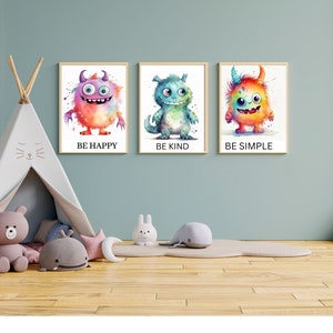 24 Cute Monster Nursery Art, Printables, Downloadable Printable Poster ...