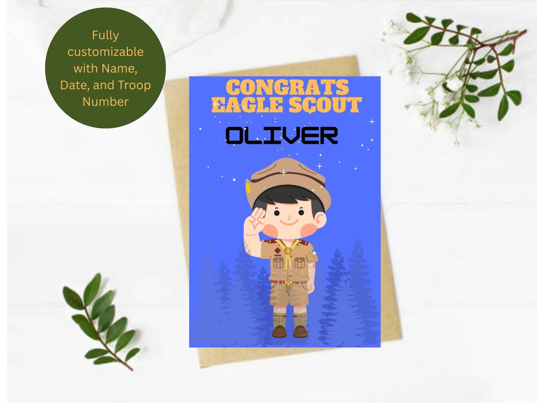 Congratulations Eagle Scout, Personalized Eagle Scout Card, Custom Boy ...