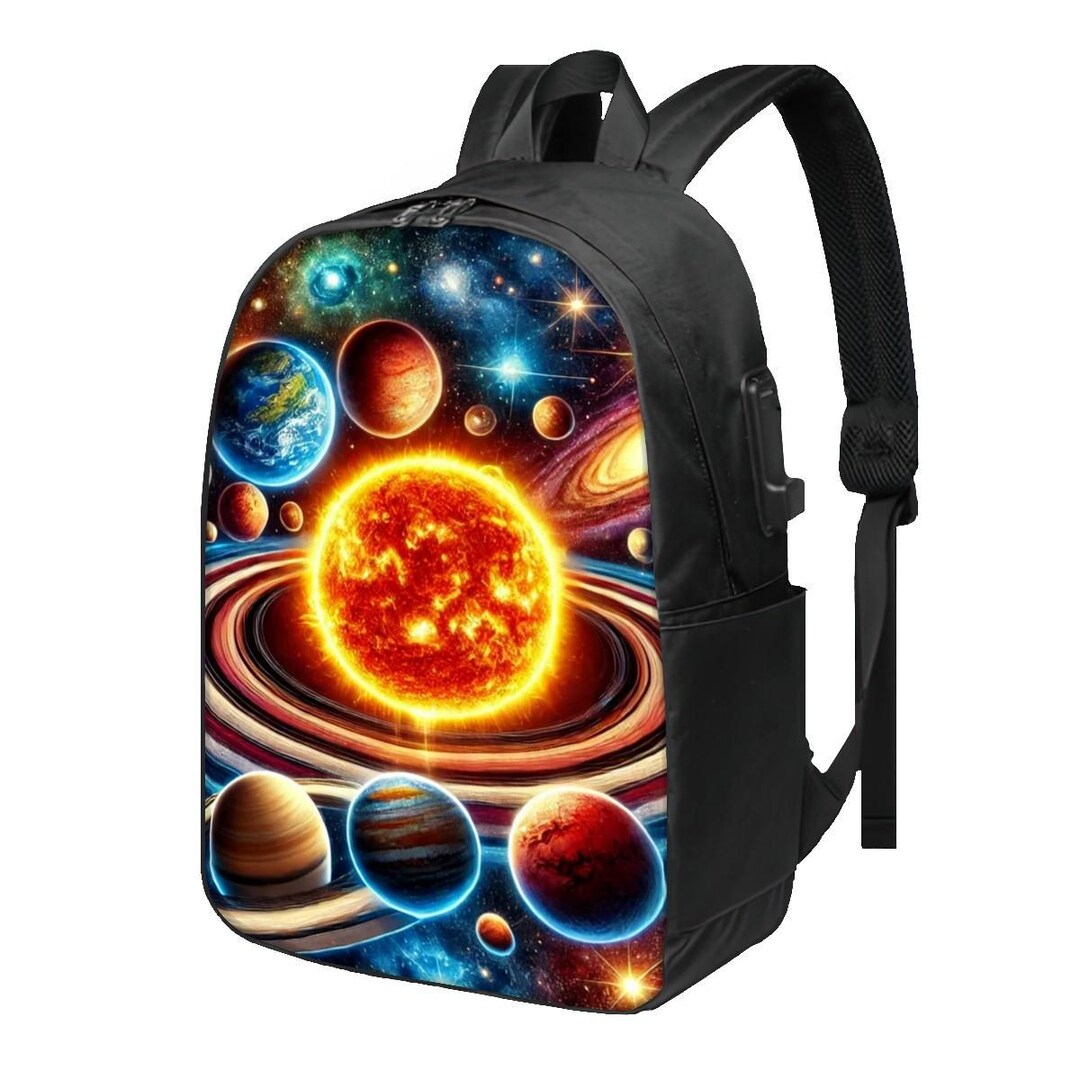 Personalized Solar System Oxford Fabric Laptop Backpack With USB ...