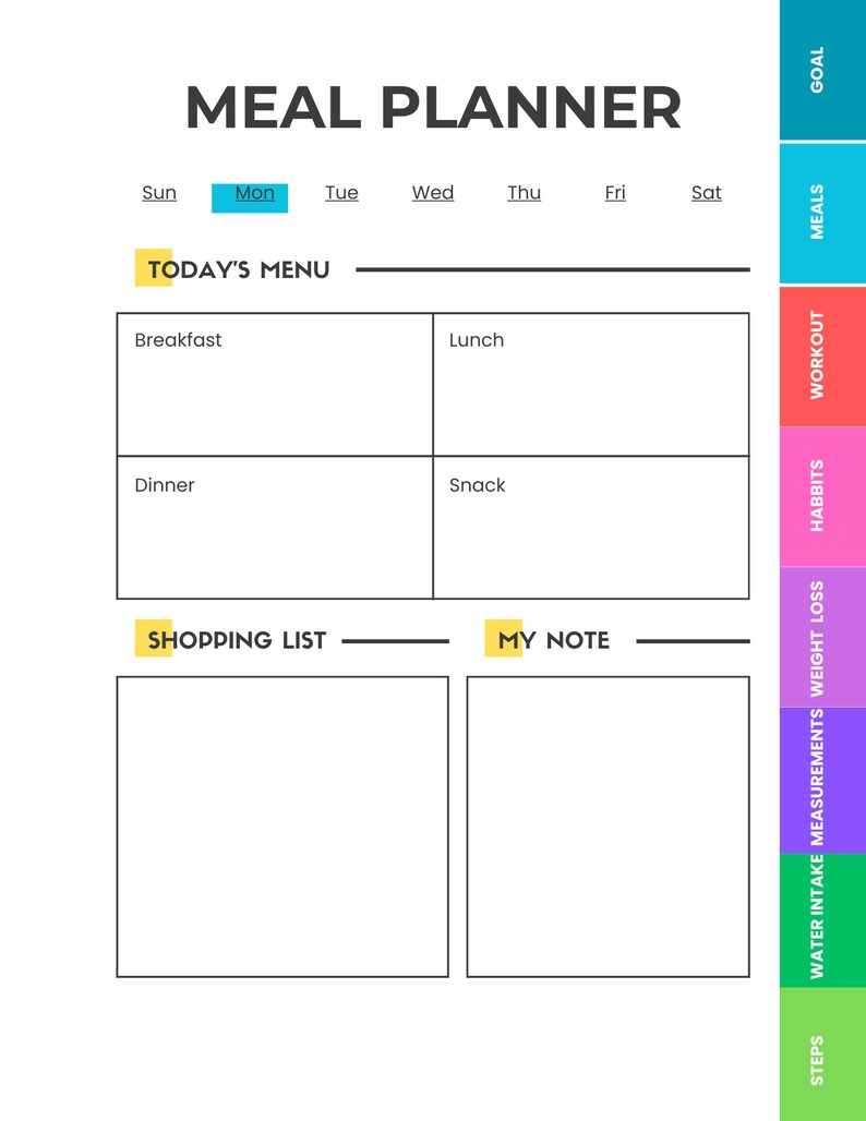 Digital Health & Fitness Planner, Digital Planner Workout Fitness ...