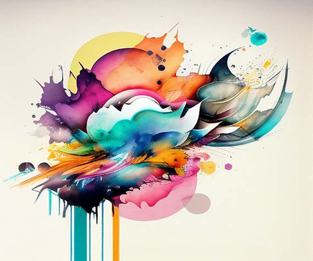 Abstract Watercolor Art | Wall Decor | Art Print | 5 Sizes | White ...