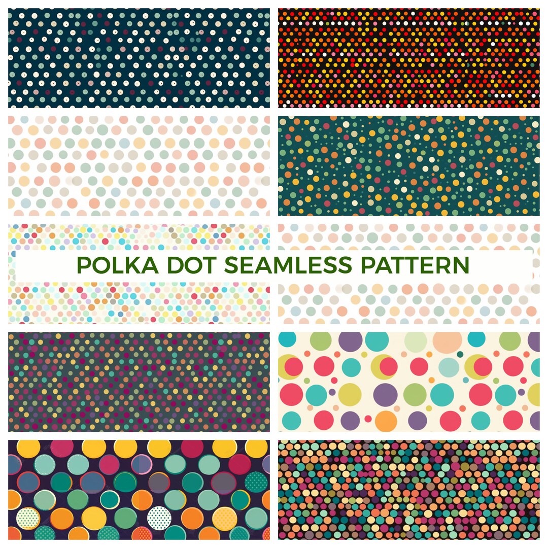 10 Seamless Small Polka Dot Papers in 12" X 12", 300 Dpi Planner Paper ...