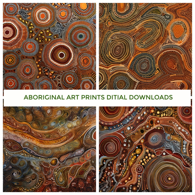 8 Original Beautiful Native Australian Aboriginal Prints, Indigenous Digital Prints, Cultural ...