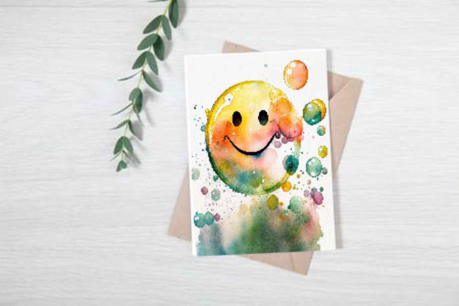Smiley Face Greeting Cards, Handcrafted Card, Happy Face, Heartfelt ...