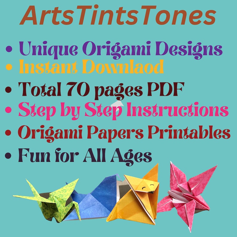 Origami Printables Digital Download, Paper Folding Templates, Instant ...