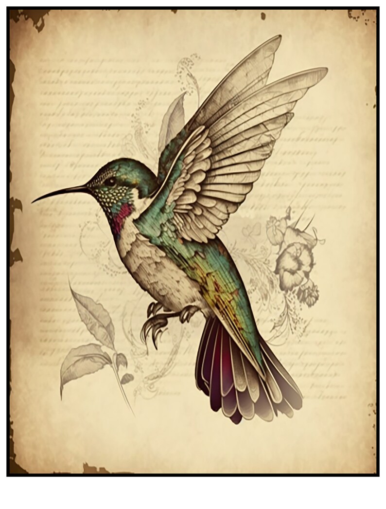 Humming Bird Nursery Art Wall Decor Bird Print PRINTABLE Digital ...