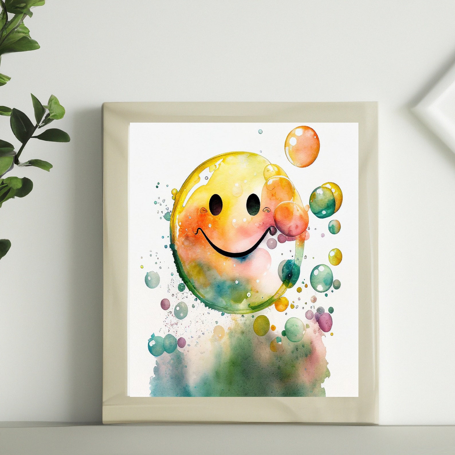 Smiley Face Water Color Art | Wall Decor | Art Print | PRINTABLE ...