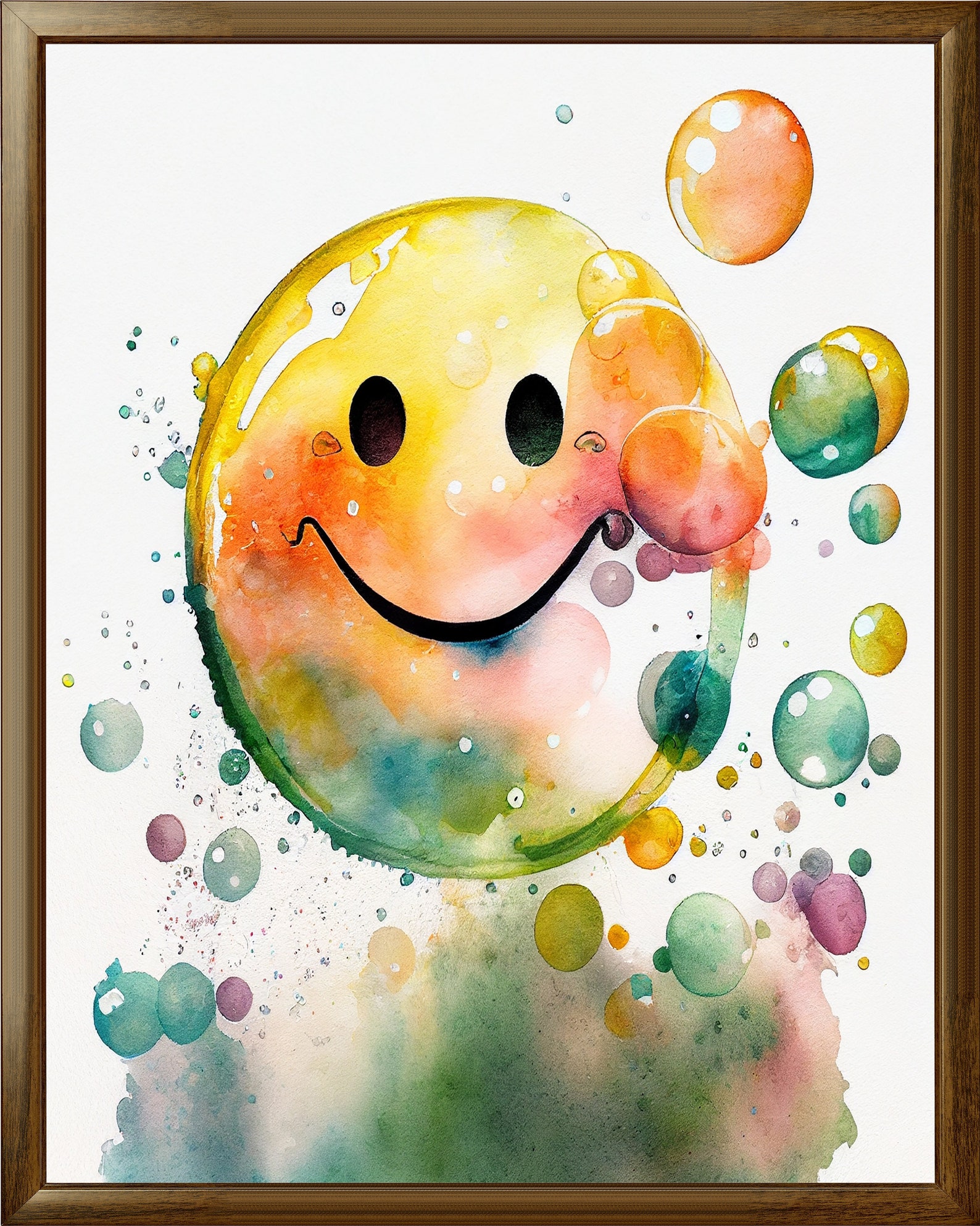 Smiley Face Water Color Art | Wall Decor | Art Print | PRINTABLE ...
