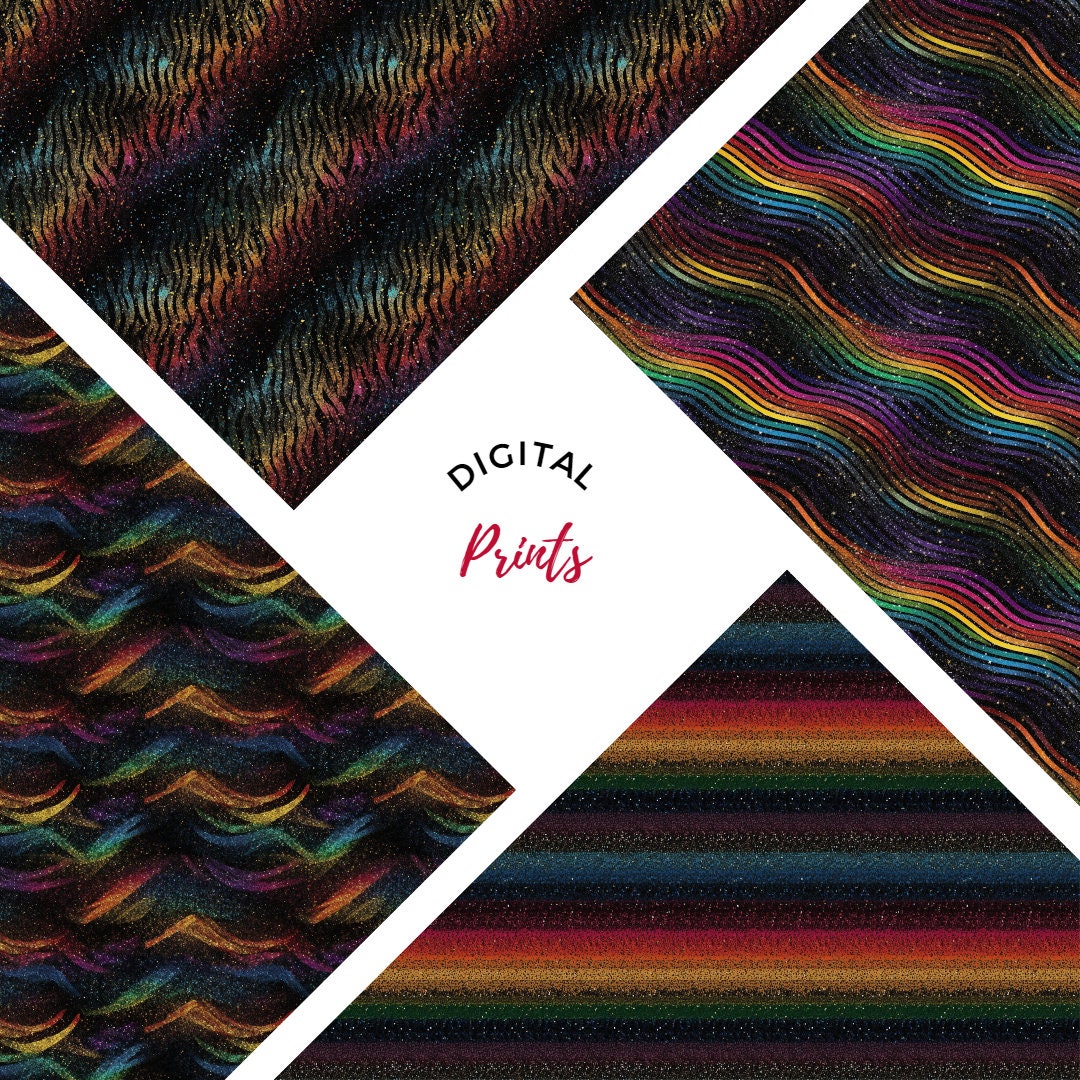 Colors of the Rainbow Glitter Digital Paper - Rainbow Backgrounds and ...