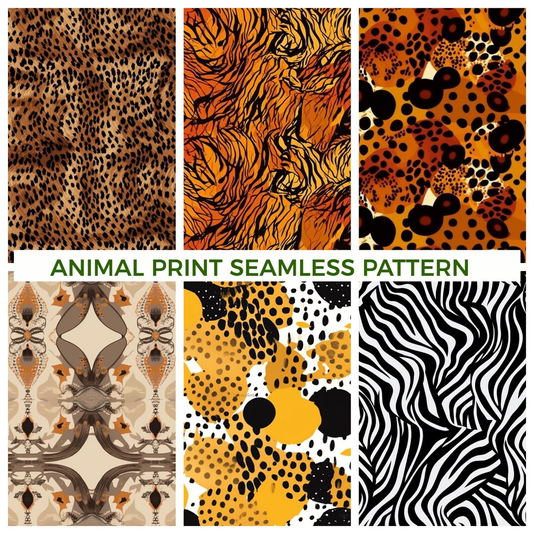 12 Classic Animal Print Digital Paper Seamless Animal Skin Patterns ...