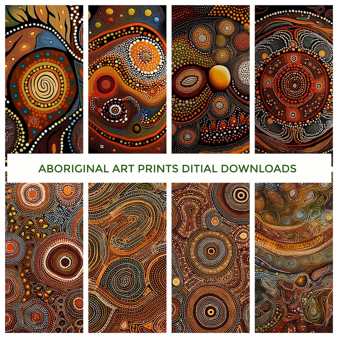 8 Original Beautiful Native Australian Aboriginal Prints, Indigenous ...