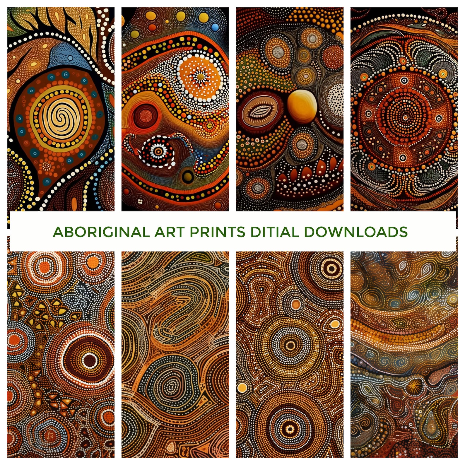 8 Original Beautiful Native Australian Aboriginal Prints, Indigenous ...