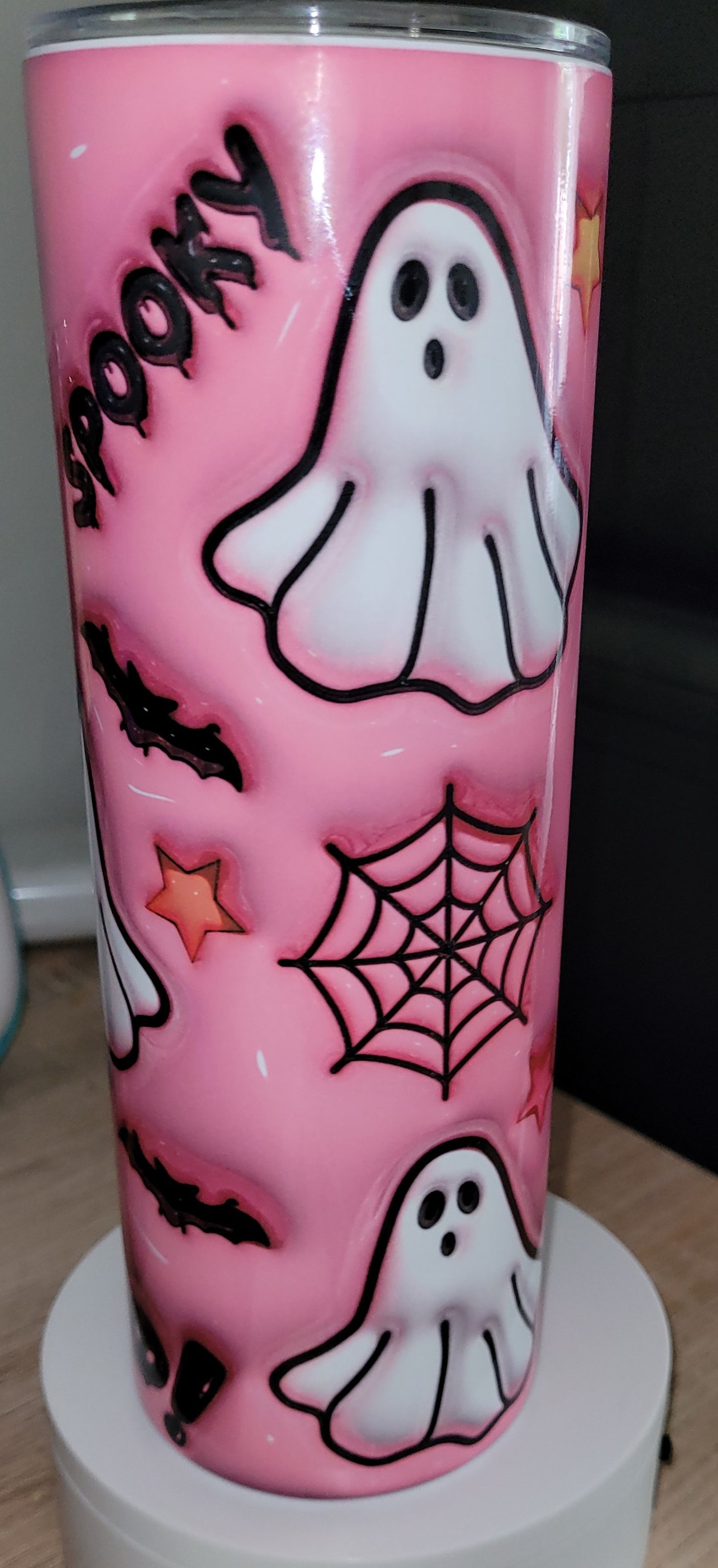 3D Spooky Boo Vibes Inflated Tumbler Wrap Halloween Boo Tumbler for Hot ...