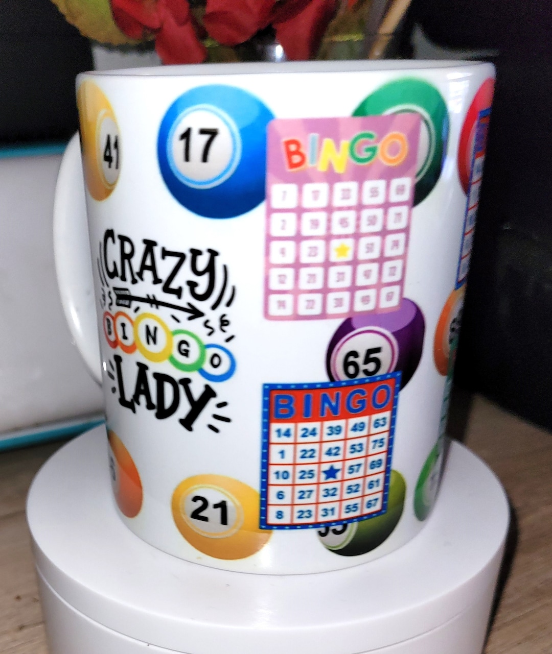 Crazy Bingo Lady Coffee Cup, Bingo Queen Mug, Bingo Addict Gift, Bingo ...