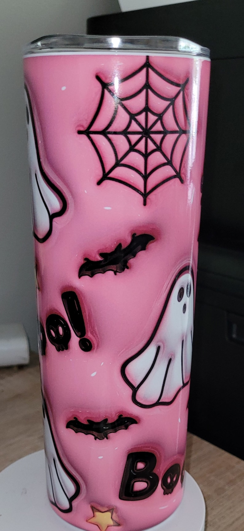 3D Spooky Boo Vibes Inflated Tumbler Wrap Halloween Boo Tumbler for Hot ...