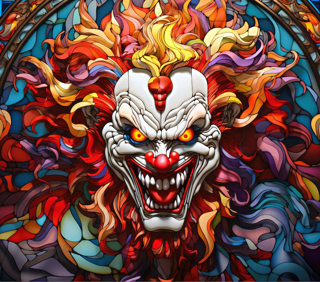 Horror Halloween Clown Terrifying Clown, Scary Clown Wrap, Hot and Cold ...