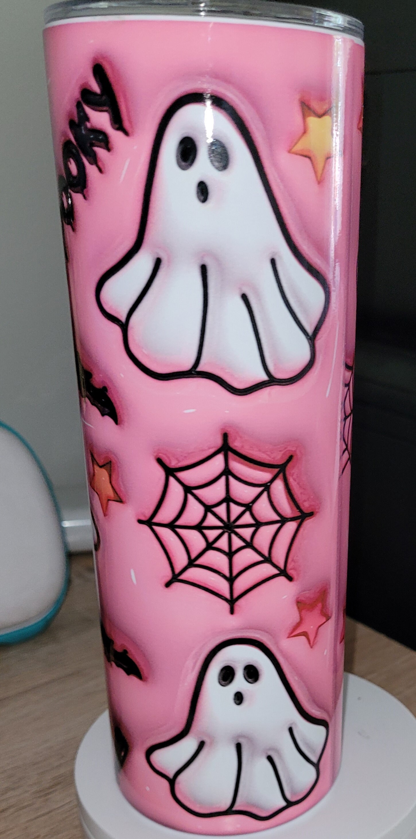 3D Spooky Boo Vibes Inflated Tumbler Wrap Halloween Boo Tumbler for Hot ...