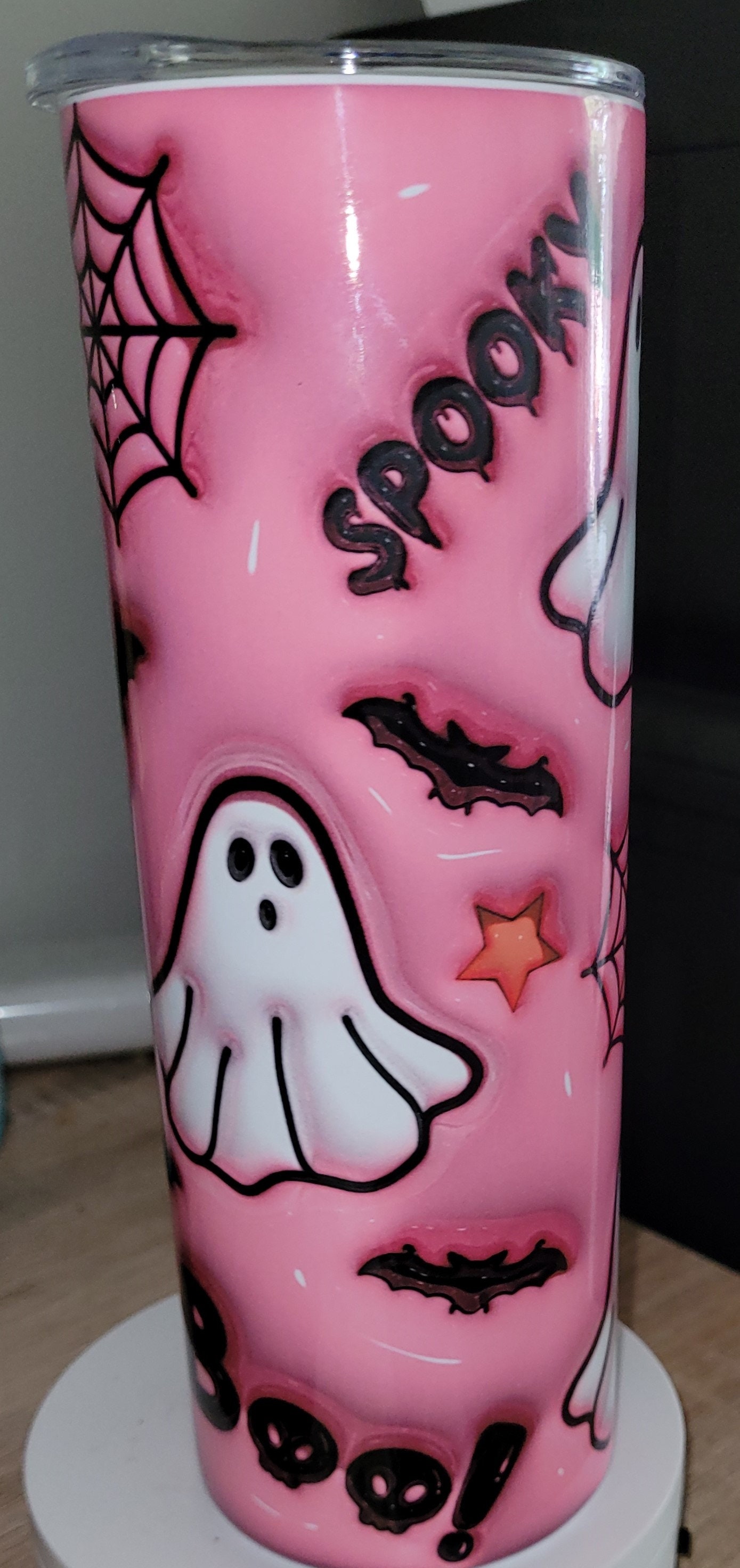 3D Spooky Boo Vibes Inflated Tumbler Wrap Halloween Boo Tumbler for Hot ...