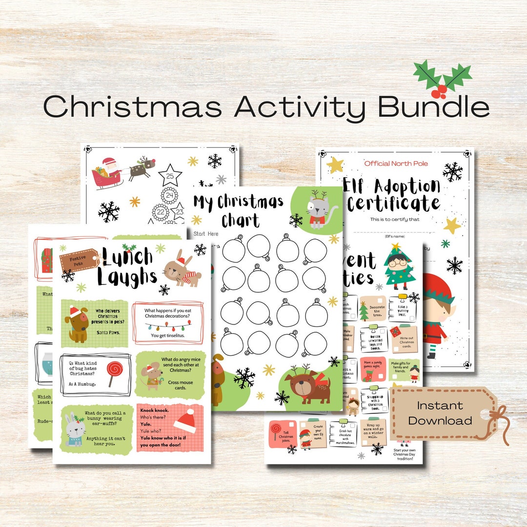 Christmas Bundle Printable Activities Christmas Jokes - Etsy UK