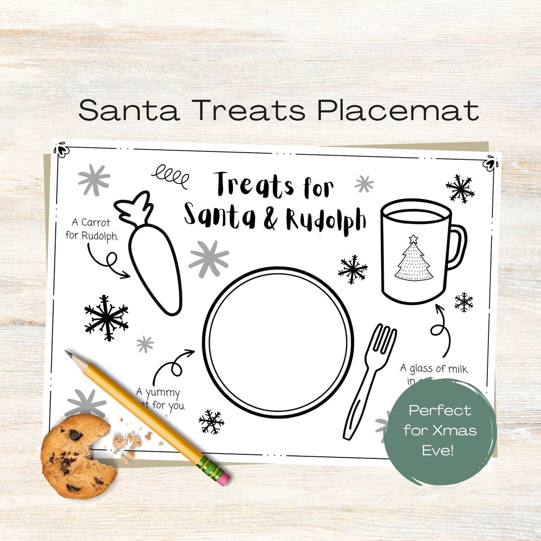 Santa Plate Treats for Santa Printable Santa Mat Kids - Etsy