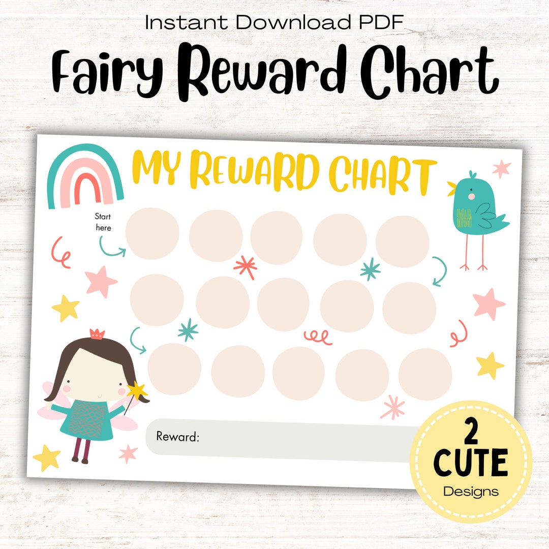 Cute Fairy Fun Reward Chart for Toddlers and Kids - Etsy