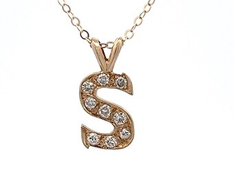 Antique S Initial Pendant - Etsy