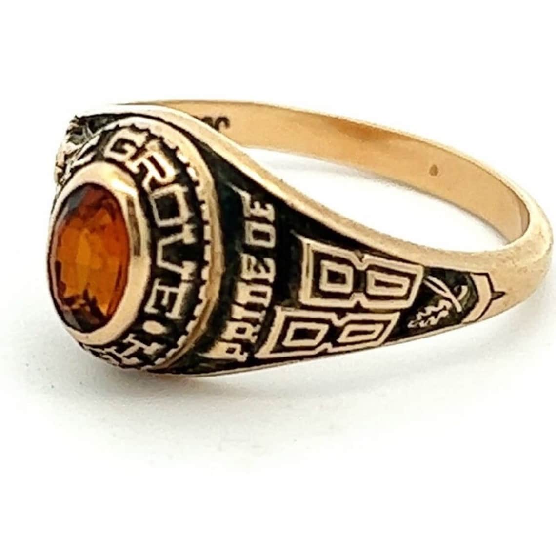 Size 6 1/4 Women's Vintage 1988 Class Ring, 14k Gold Estate Ring, Antique Class Ring, Signet ...