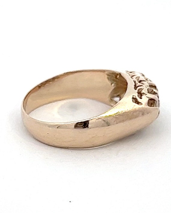 Size 4 Vintage Rough Cut Diamond Wedding Ring 14kt Go… - Gem