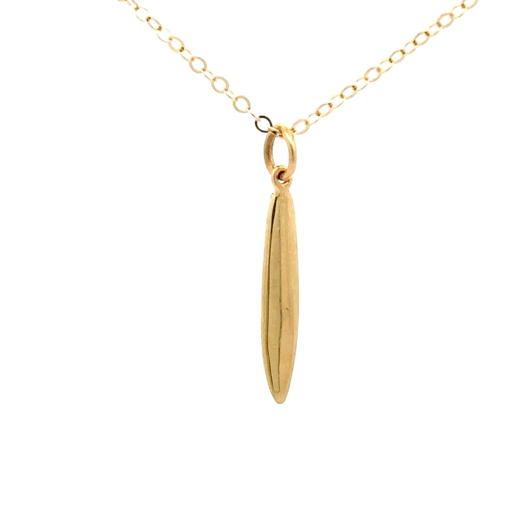 Vintage 14kt Yellow Gold Surfboard Charm, Surfboard Necklace, Surf ...