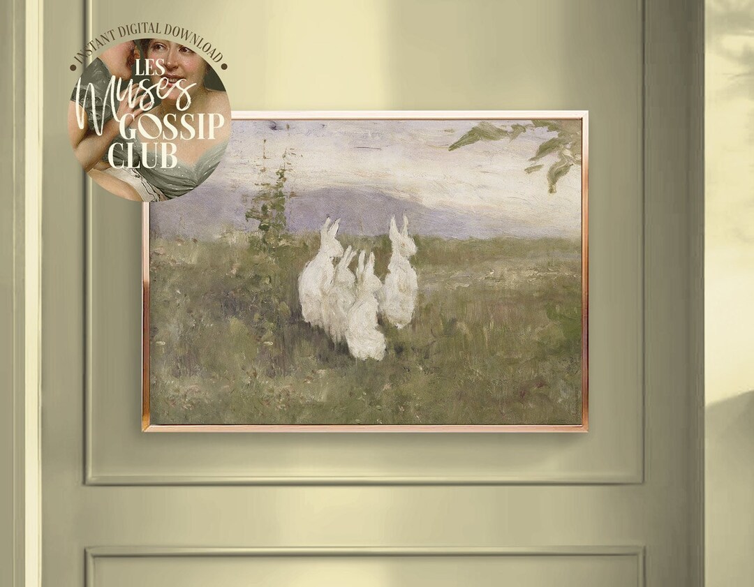 Four Bunnies in Nature, Bunny Nursery Decor, Bunny Printable Art ...