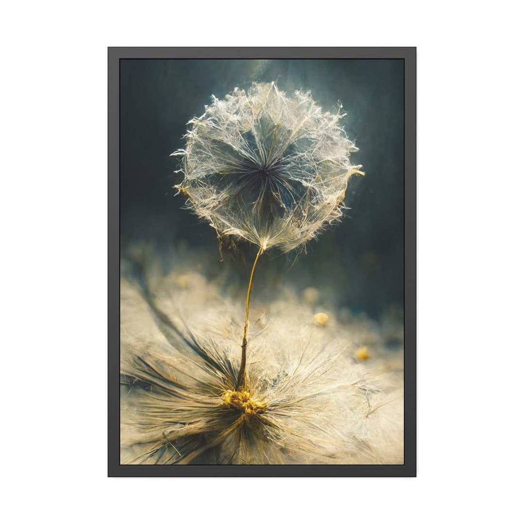 Elegant Dandelion Pappus Digital Art Botanical Wall Décor in Frame - Etsy
