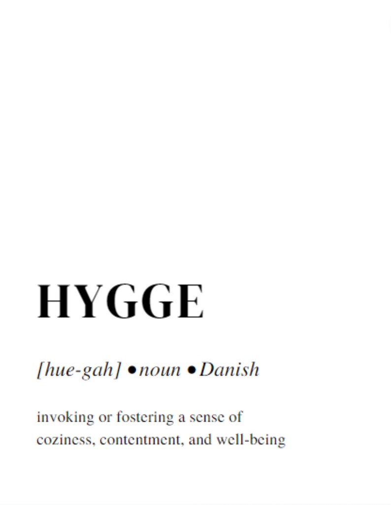Cozy Hygge Definition Printable Wall Art for Scandinavian Home Decor ...