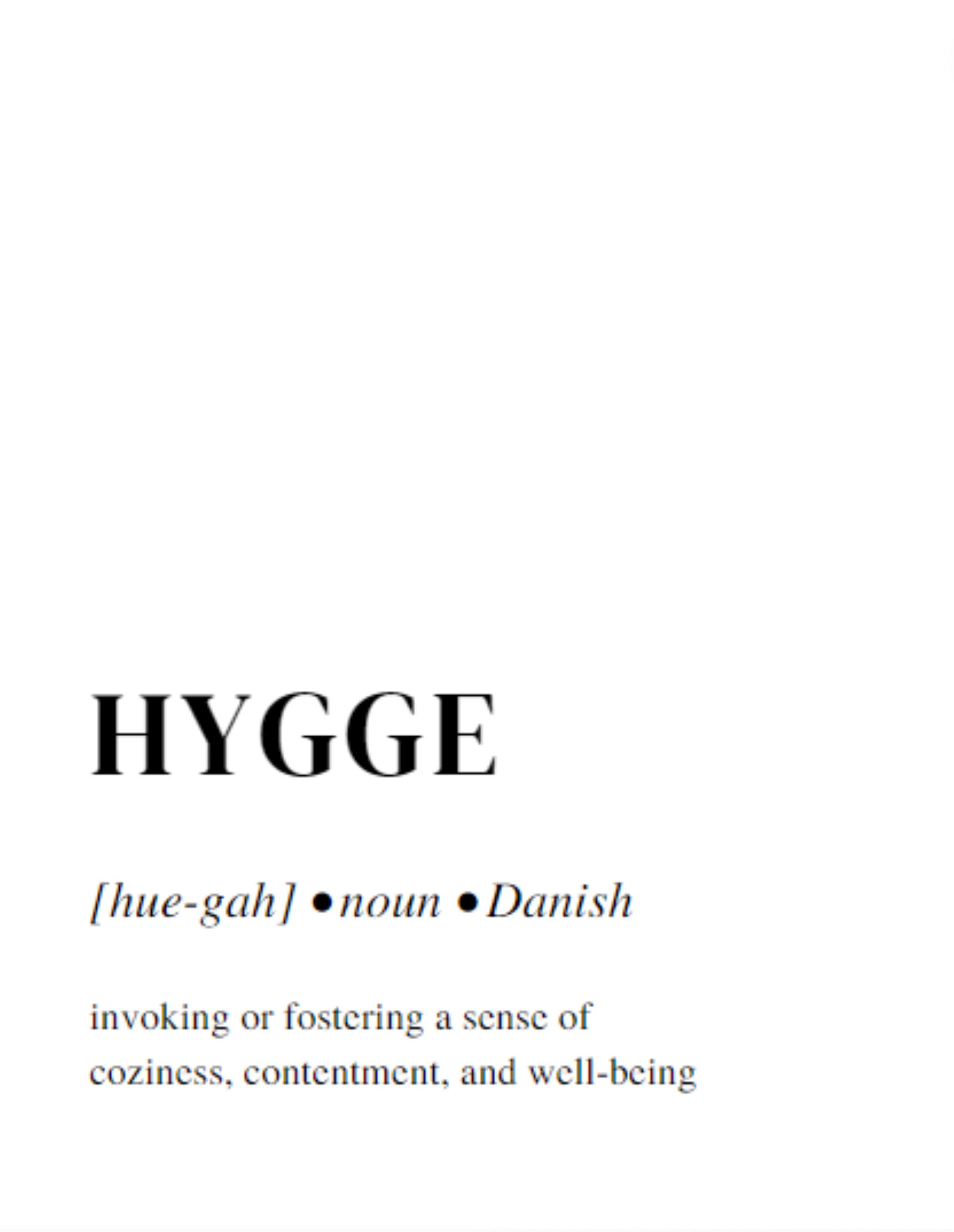 Cozy Hygge Definition Printable Wall Art for Scandinavian Home Decor ...