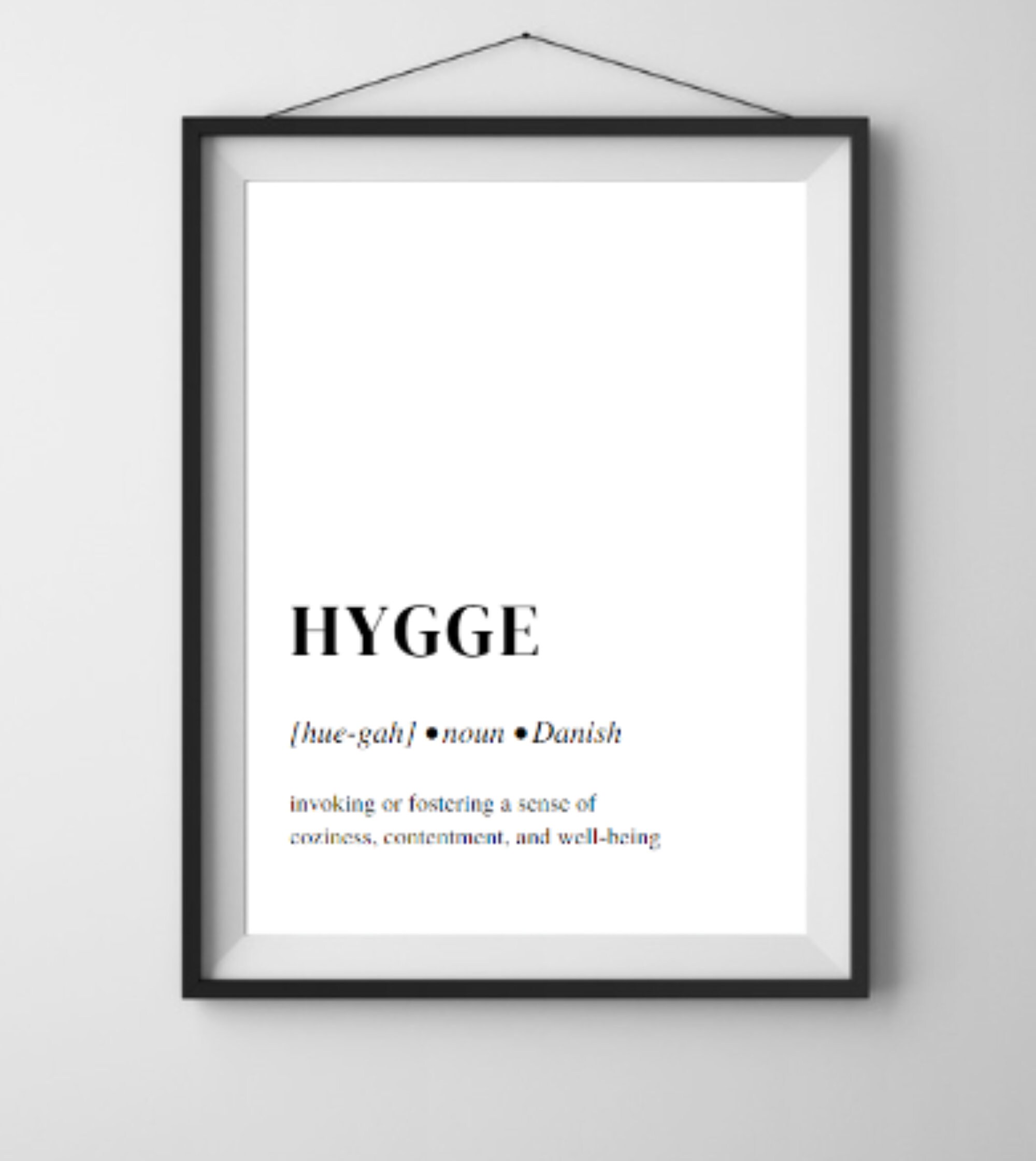 Cozy Hygge Definition Printable Wall Art for Scandinavian Home Decor ...