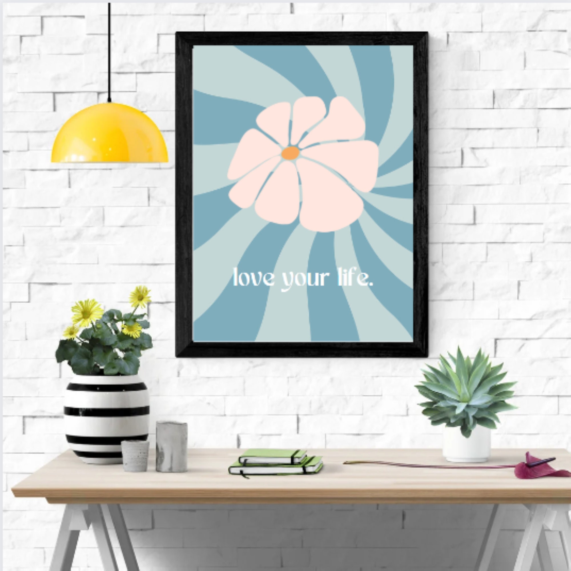 Groovy Plant Print Instant Download Print Positive Mindset Wall Art ...