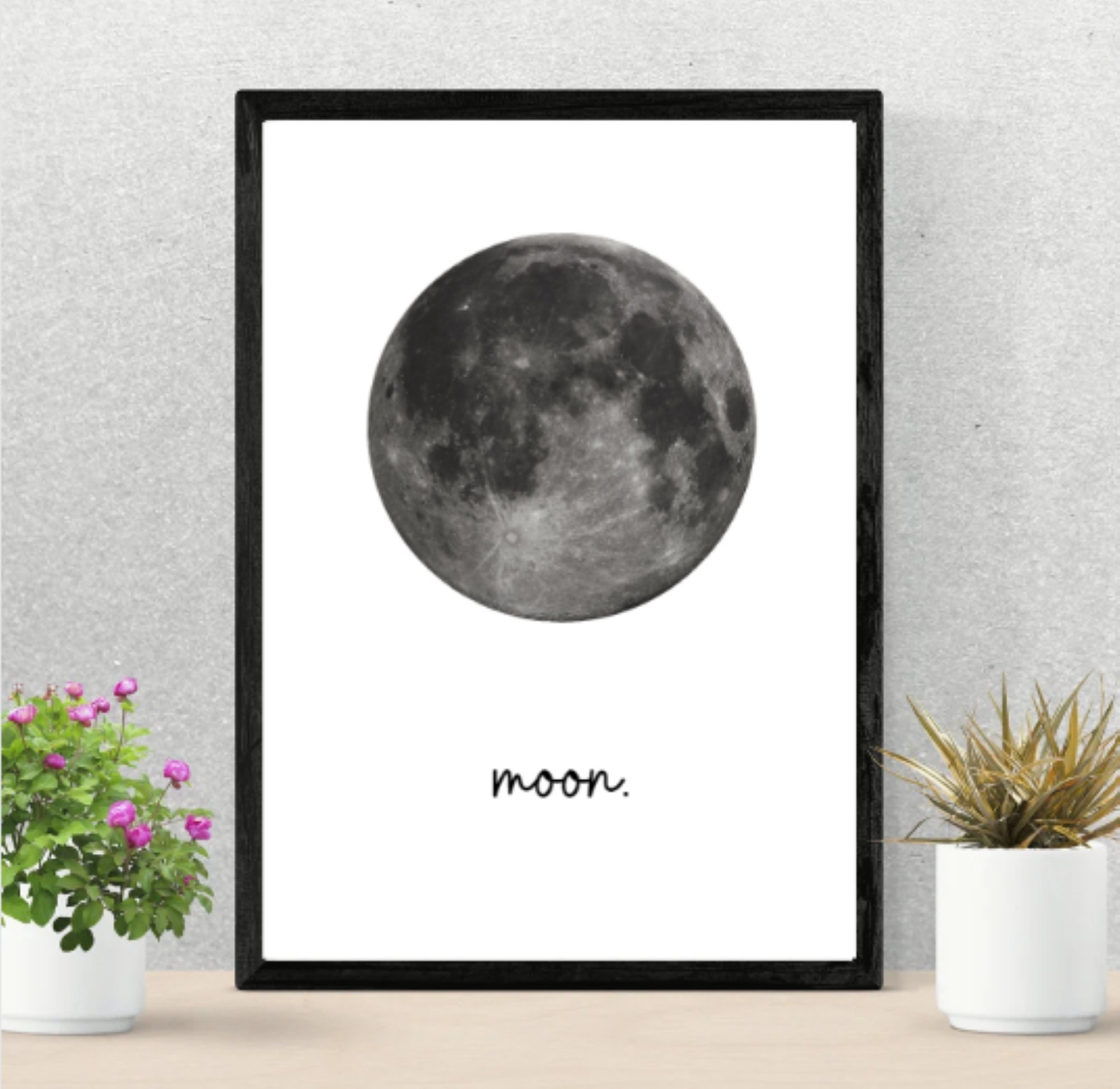 Lunar Moon Print Moon Print Artwork Minimalist Moon Art - Etsy