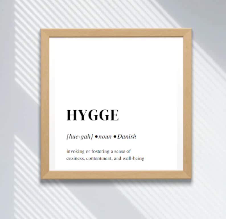 Cozy Hygge Definition Printable Wall Art for Scandinavian Home Decor ...