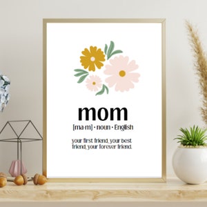 Customizable Mom Definition Wall Art: Printable Sentimental Mother's ...