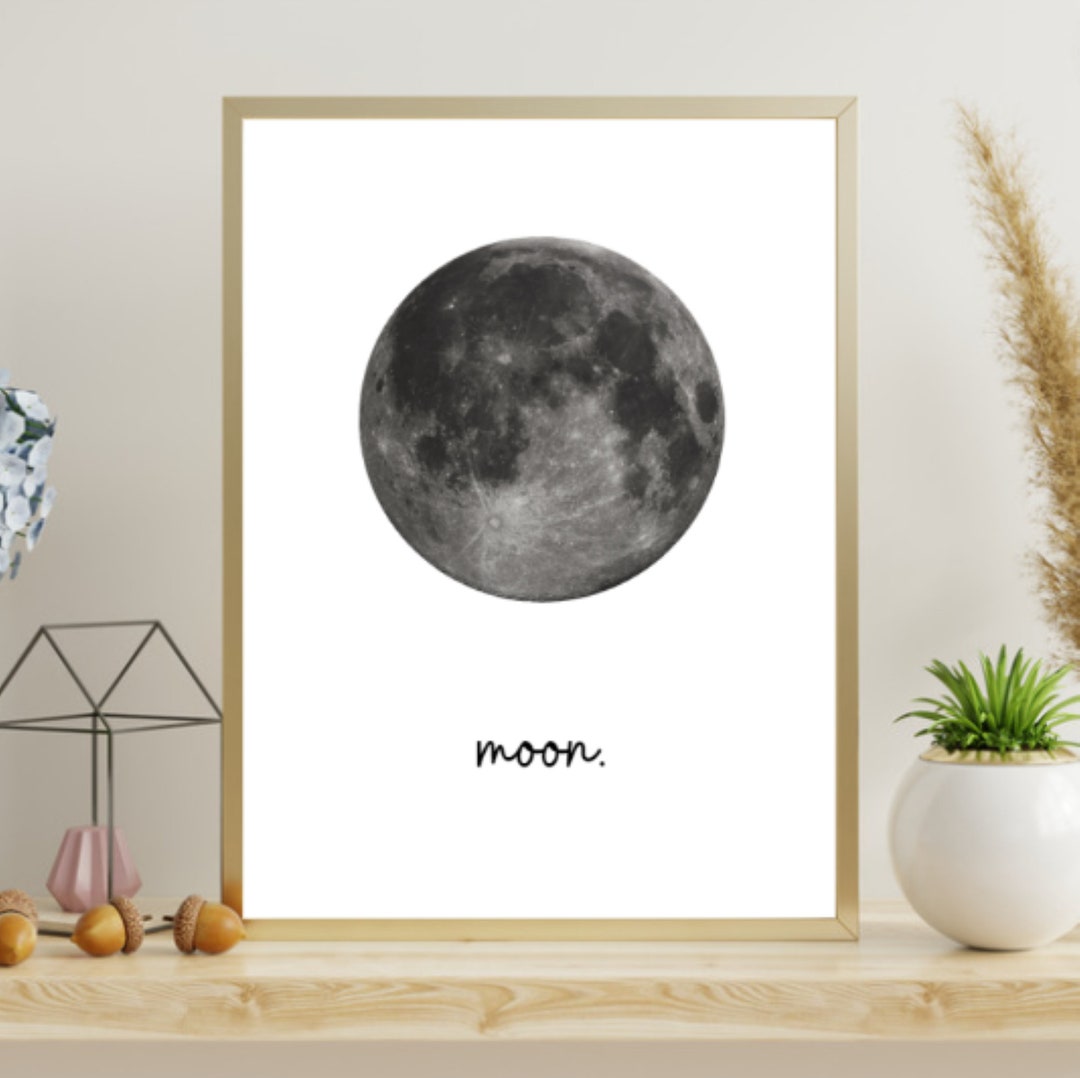 Lunar Moon Print | Moon Print Artwork | Minimalist Moon Art Print ...