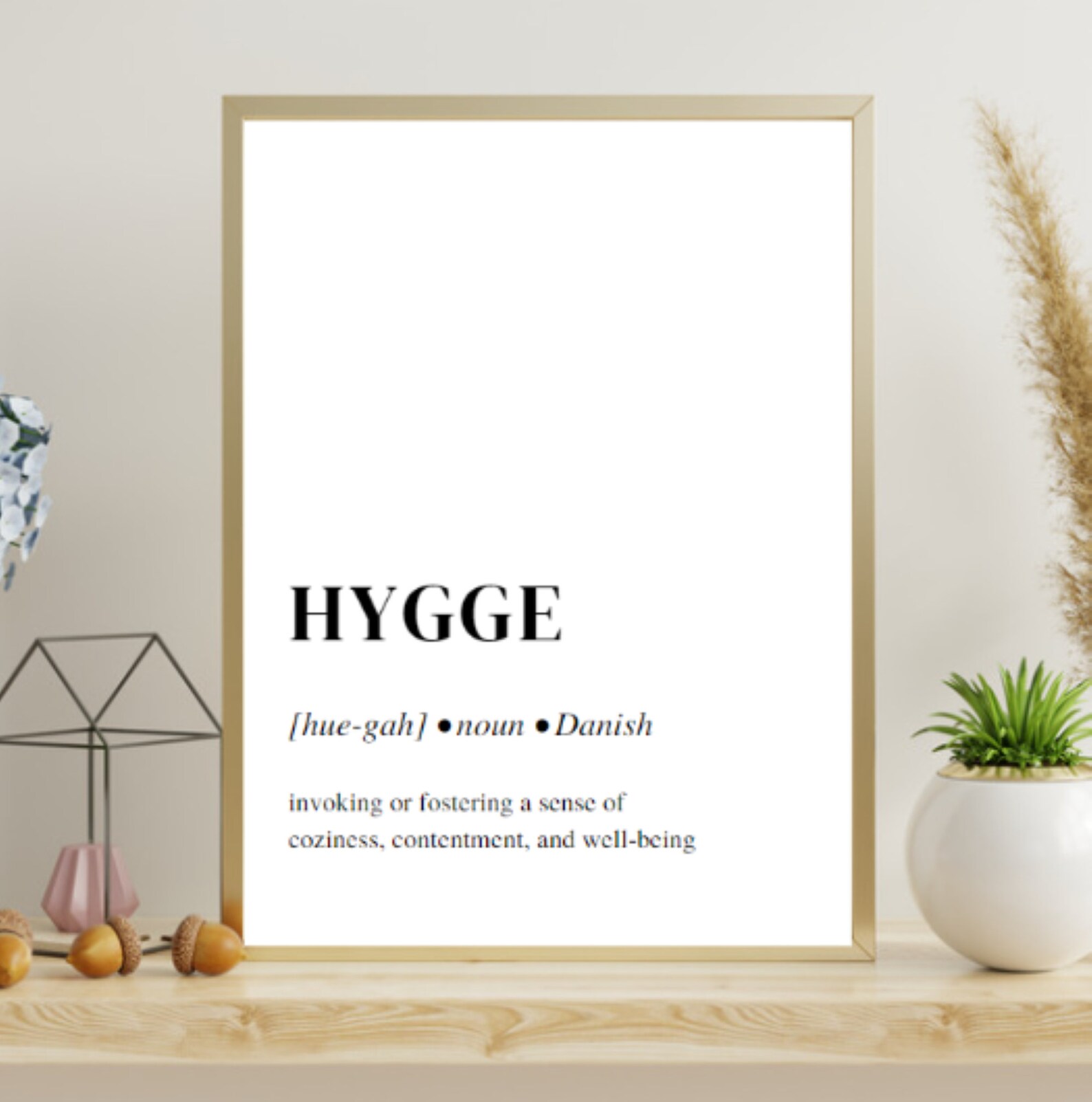 Cozy Hygge Definition Printable Wall Art for Scandinavian Home Decor ...