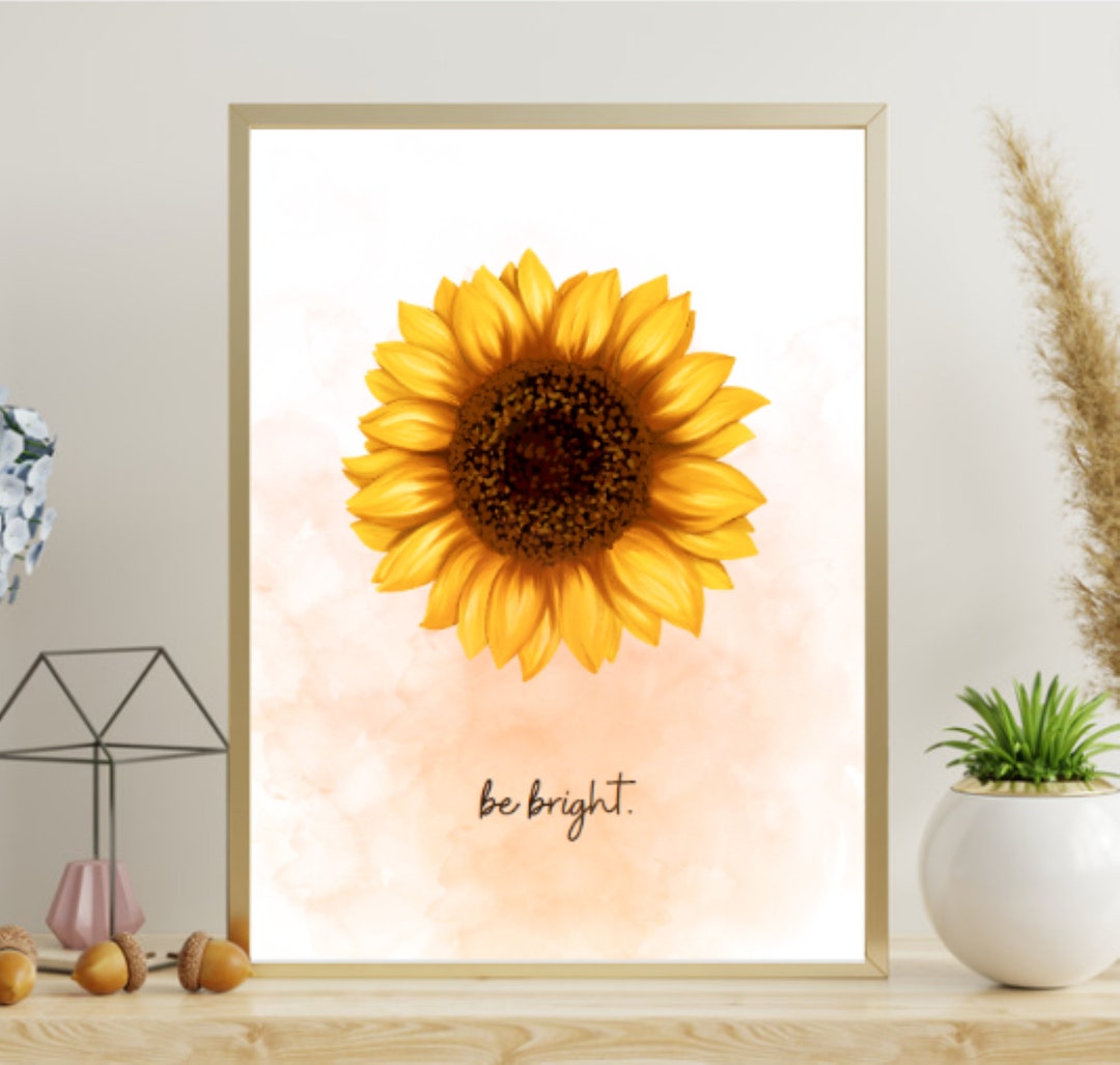 Sunflower Poster Print Sunflower Artwork Inspirational - Etsy