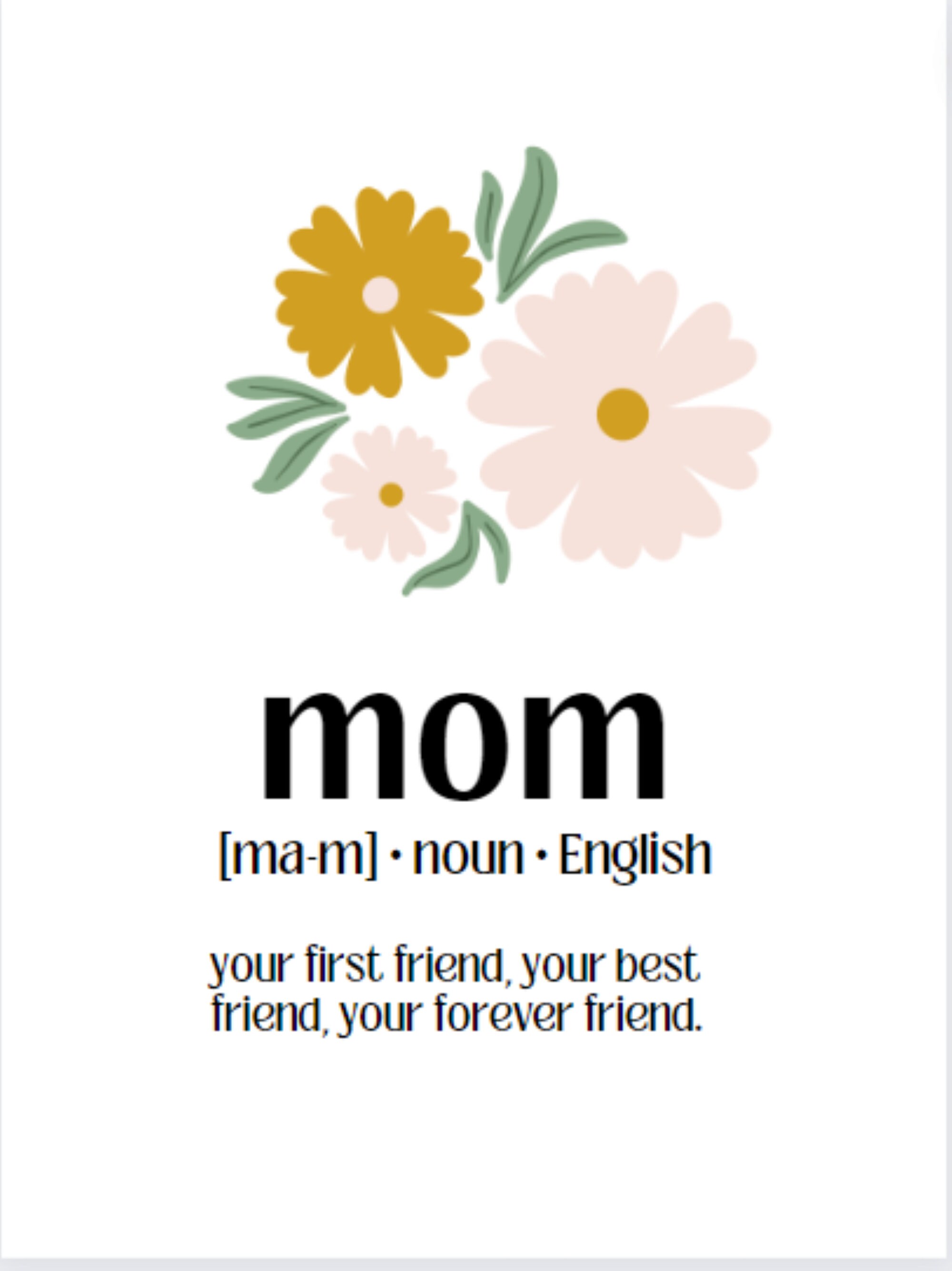 Personalized Mom Definition Printable Wall Art Customizable Mother's ...