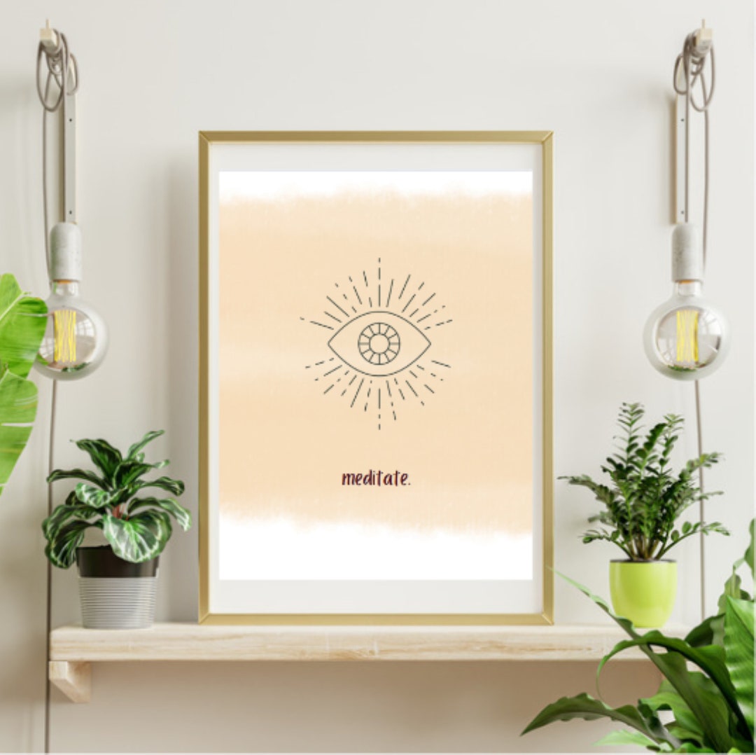 Meditate Symbol Wall Art Print - Spiritual Eye - Instant Download ...