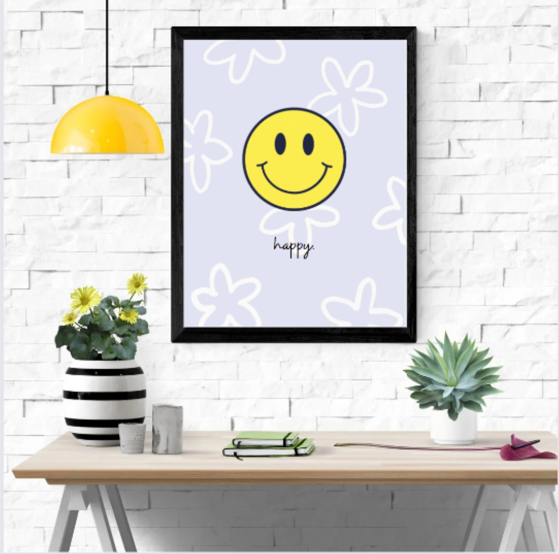 Smiley Face Wall Art Print | High-quality Instant Download | Indie Room ...