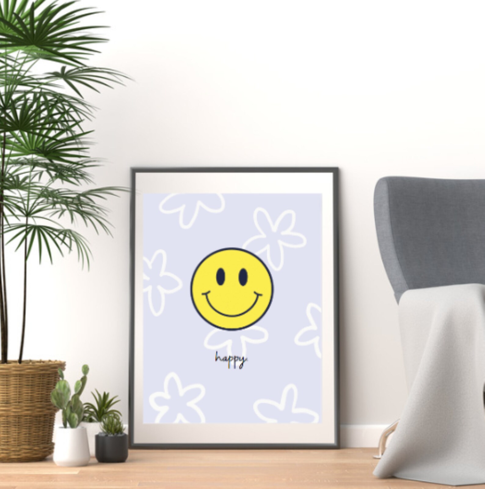 Smiley Face Wall Art Print | High-quality Instant Download | Indie Room ...