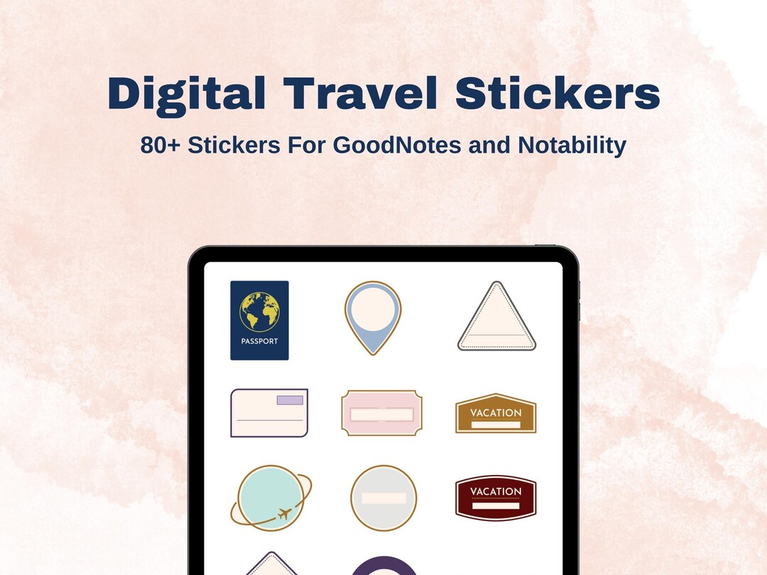 Digital Travel Stickers for Goodnotes Vacation Planning - Etsy