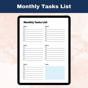 Digital Tasks List for Goodnotes Undated Letter, A5, and A4 Size Daily ...