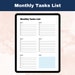Digital Tasks List for Goodnotes Undated Letter, A5, and A4 Size Daily ...