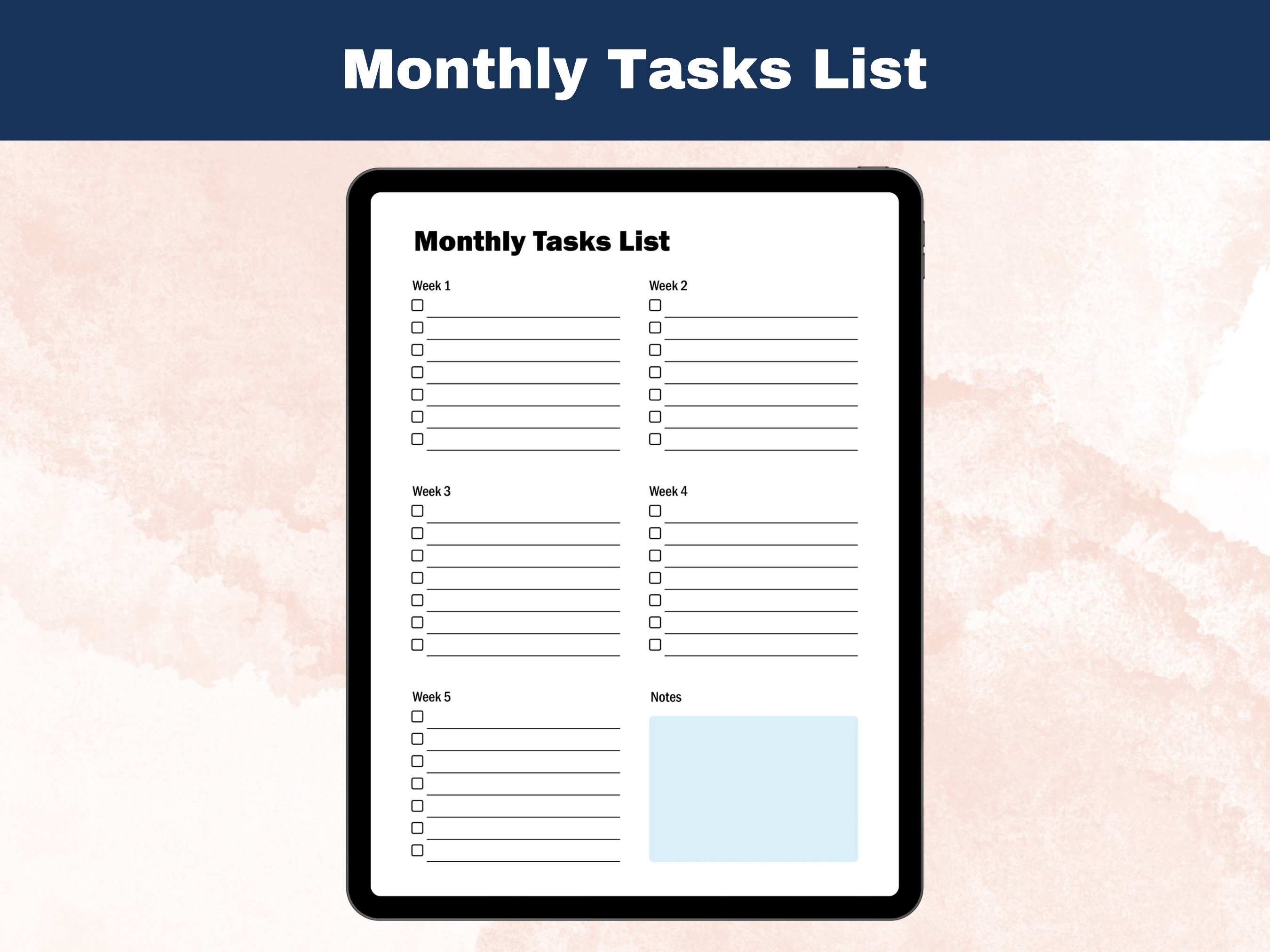 Digital Tasks List for Goodnotes Undated Letter, A5, and A4 Size Daily ...