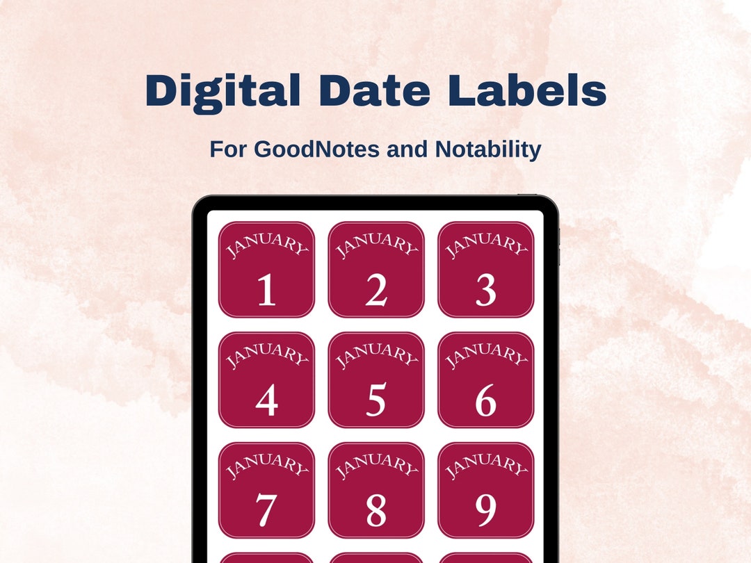 Dates of the Year Stickers for Digital Planners Date Labels Goodnotes ...